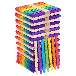 Colorful Wood Craft Sticks Rainbow Sticks 4.5 Inch Wooden Craft Sticks ...