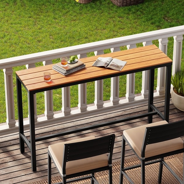 Patio Outdoor Bar Table Counter Height Rectangle Black or Brown - See ...