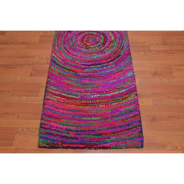 4'x6' Hand Tufted Bamboo Silk Oriental Area Rug Cranberry, Beige Color ...