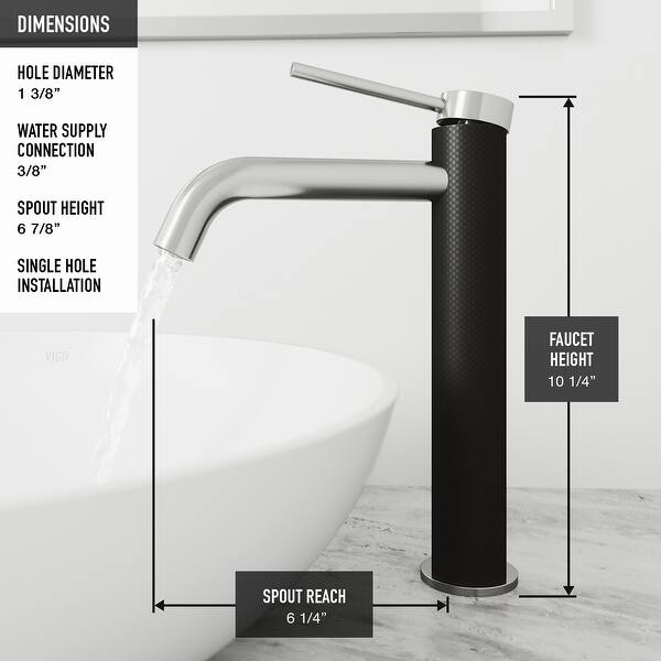 VIGO Cadman 18"L x 13"W Concrete Vessel Sink and Lexington 10"H Faucet ...
