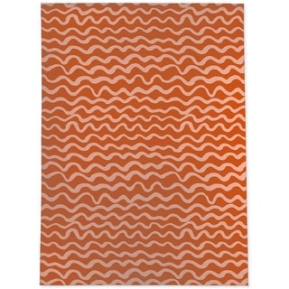 WAVES ABSTRACT TERRACOTTA Area Rug By Kavka Designs - Bed Bath & Beyond ...