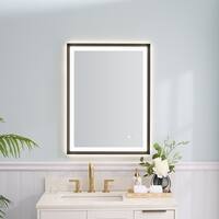 Wall Mounted Back Light Bathroom Framed LED Mirror Anti- Fog With ...