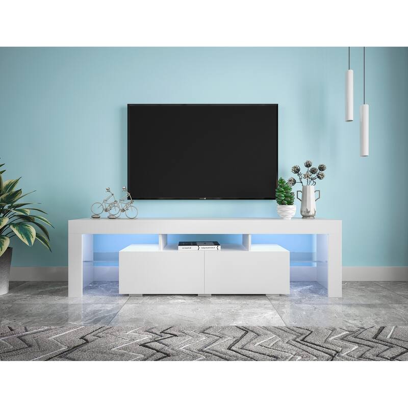 20 Colors Modern LED TV Stand With Remote Control Lights - Overstock ...