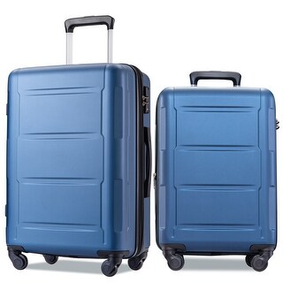 Featherweight 2 Piece Luggage Set ABS Suitcases w/ TSA Lock,Blue - Bed ...