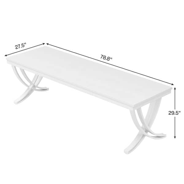 Rectangular Dining Table for 6-8 People, 78 inch Large Wood Kitchen ...