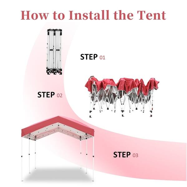 Ainfox Outdoor Canopy Tent 10*20ft with Center Locking Mechanism Three ...
