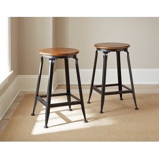Counter Stool with Hand-tooled Metal Bases Set of 2 - Bed Bath & Beyond ...