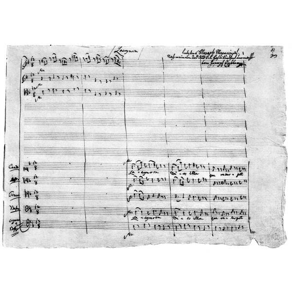 Mozart Requiem 1791. /Nthe Penultimate Manuscript Page Of Wolfgang ...