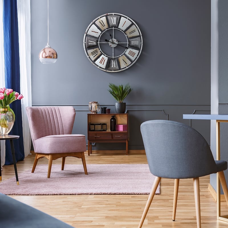 Metal Wall Clock (60 Diameters) Centurion Roman Numeral Hands Rustic ...