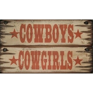 Cowboy Signs Wood Wall Hanging Cowboys Cowgirls 2 pc Set Brown - 5 x 16 ...