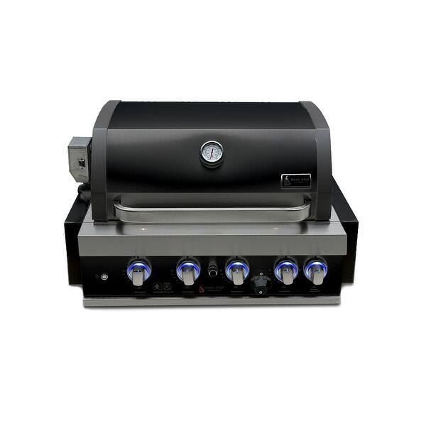 Mont Alpi Premium 32"W Black Stainless Steel 4-Burner Heavy Duty Built ...
