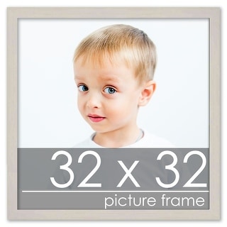 32x32 Traditional White Washed Wood Picture Square Frame - Bed Bath ...