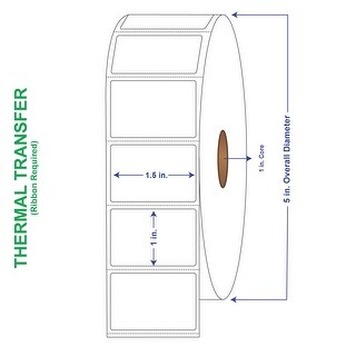 1-1/2" x 1" General Use Labels, w/ Perf Thermal Transfer Labels ...