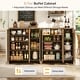 47" Large Sideboard Cabinet with Adjustable Shelves, Buffet Cabinet ...