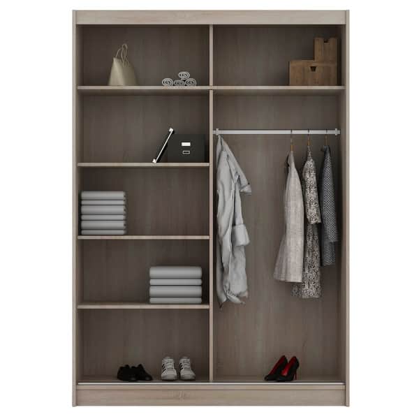 Hicksville Modern Wooden Wardrobe - Armoire - 59 Inch Wide - Bed Bath ...
