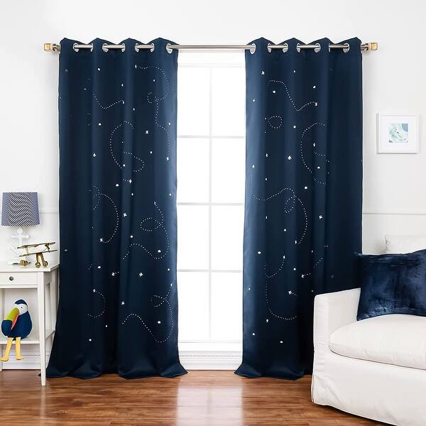 Aurora Home Friendly Skies Laser Punched Blackout Silver Grommet ...