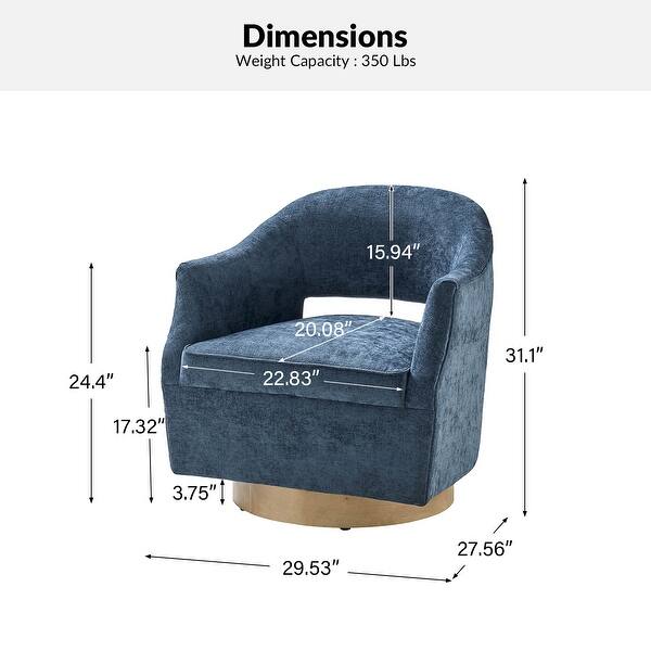 Ofelia Transition Upholstered Open-Back Swivel Barrel Chair with Solid ...