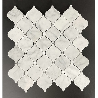 3" Arabesque Marble Mosaic Tiles - Bed Bath & Beyond - 38401095