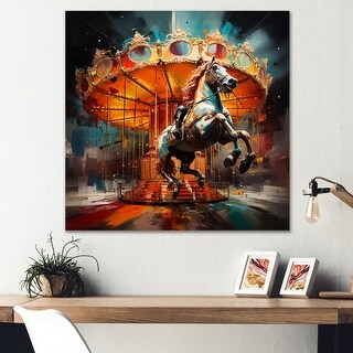 Designart "Dynamic Carousel" Carousel Canvas Art Print - Bed Bath ...