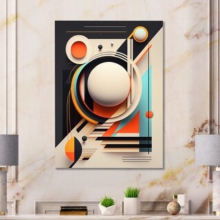 Designart 'Retro Elementary Geometrics IV' Modern Geometric Metal Wall ...