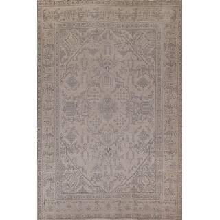 Antique Muted Distressed Tabriz Persian Area Rug Handmade Wool Carpet ...