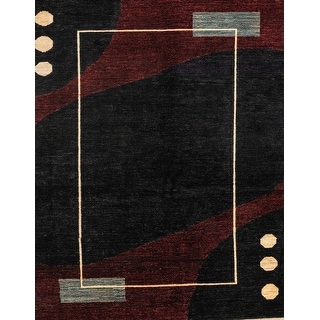 Ahgly Company Machine Washable Abstract Burgundy Brown Area Rugs - Bed ...