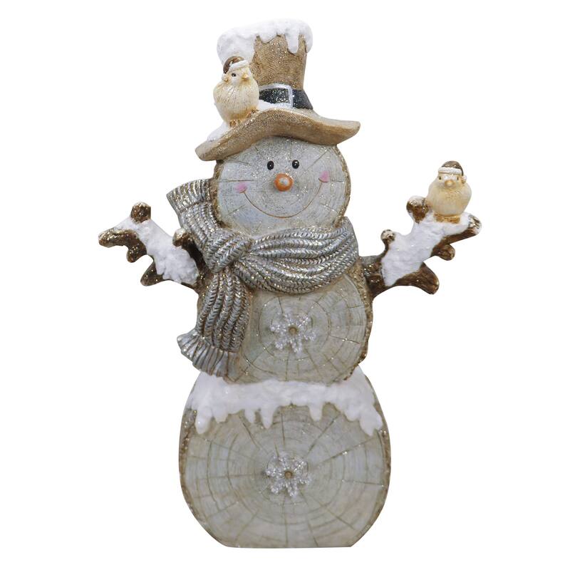 Alpine Corporation QWR1178CC 34" Woodcut Snowman Musical Statue with ...