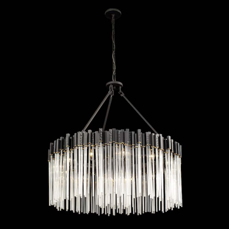 Varaluz Matrix Recycled Steel Hand-Hammered 12 -Light Pendant - Bed ...