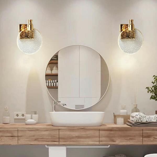 Gold Round LED Bathroom Vanity Light 3 Light Colors - Bed Bath & Beyond ...