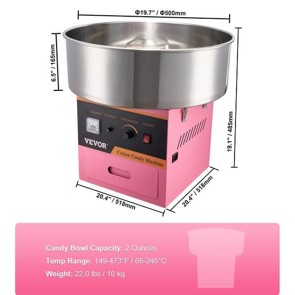 VEVOR Commercial Cotton Candy Machine Sugar Floss Maker 1000W for Party ...