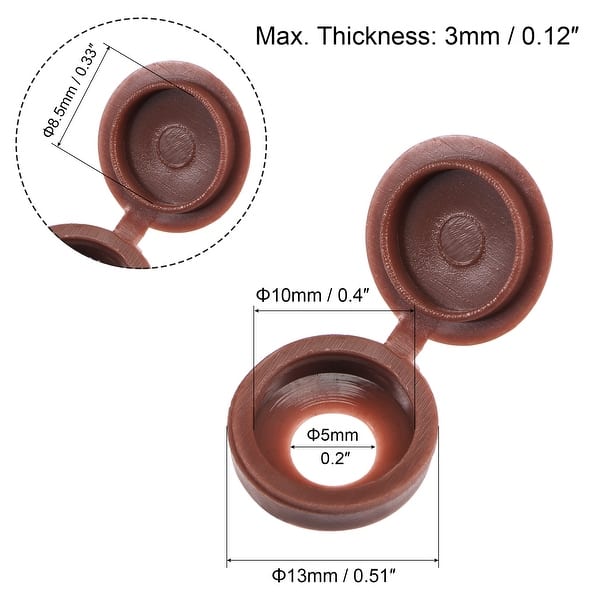 Plastic Hinged Screw Cover Caps Hole Fold Snap Washers - Bed Bath ...