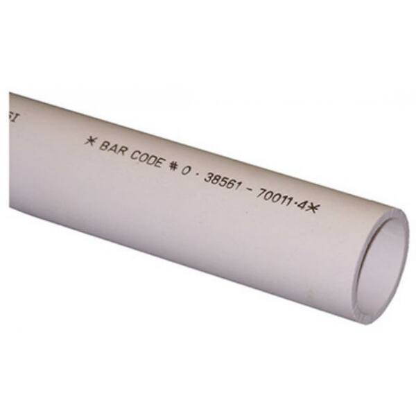 Genova 700112F Cellular Core PVC DWV Pipe, 1-1/2" x 2' - Bed Bath ...