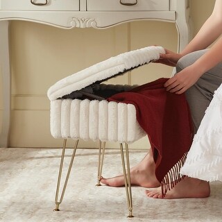 Vanity Stool Chair with Storage Foot Stools - Bed Bath & Beyond - 41716219