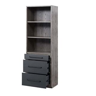 Bookcase with 3 Drawer and 3 Open Compartments, Gray - Bed Bath ...