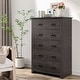Costway 5 Drawer Chest Storage Dresser Tall Cabinet Organizer Bedroom ...