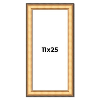 11x25 Frame Gold Plein Aire Solid Wood Picture Frame Width 2 Inches ...