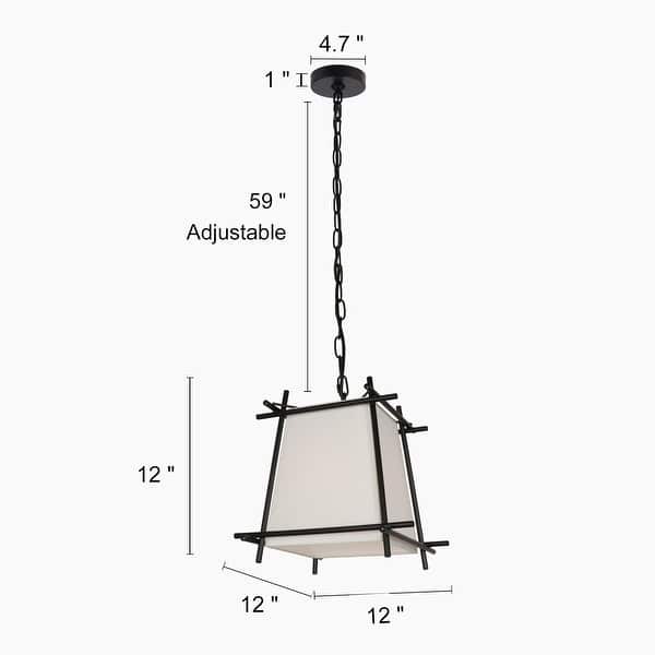 Trapezoidal Pendant Light with Fabric Shade, Modern Indoor Ceiling ...