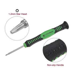 2pcs Precision Star Screwdriver 1.2mm 5 Point Head Swivel Lid Non-slip ...