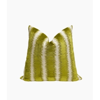 22 x 22 Chartreuse Cream Stripe Velvet Throw Pillow Cover - Bed Bath ...
