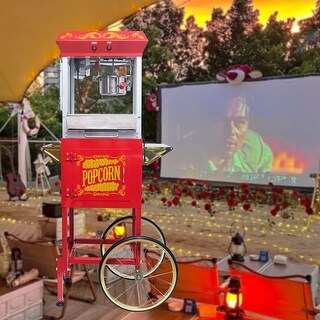 Popcorn Machine with Cart - 8oz Popper with Stainless-steel Kettle ...