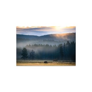 Yellowstone At Dawn Print On Acrylic Glass by Lucas Moore - Bed Bath ...