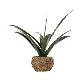 18" Artificial Pandanus Leaf Plant in Natural Seagrass Pot18" - Bed ...