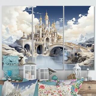 Designart "Beige Bridge Ethereal Passage II" Architecture Canvas Wall ...