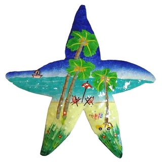 Tropical Star Fish Beach Scene Haitian Metal Wall Art Small 8 Inches ...