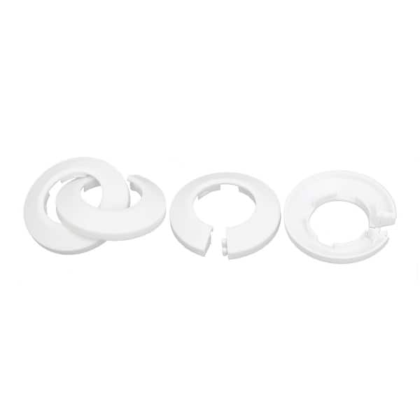 32mm Plastic Wall Flange Radiator Water Pipe Cover White 4pcs - 32 ...