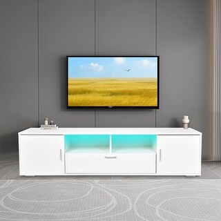 Modern LED TV Stand, Cable Management, Immersive LED Lights, Up to 75 ...
