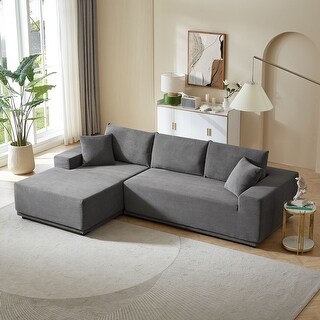 L-Shape Modular Sectional Sofa with Chaise, Including Bottom Frame ...