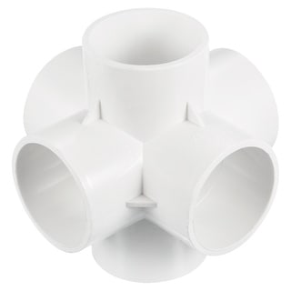 2" Pipe Fittings 6 Way Elbow Water Joint Connectors Adapters - White ...
