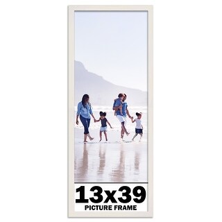 13x39 Frame White Wash Picture Frame - Modern Photo Frame Includes UV ...