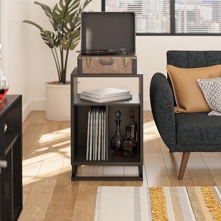 Regal End Table with Metal Base and Open Storage Cubes - Bed Bath ...